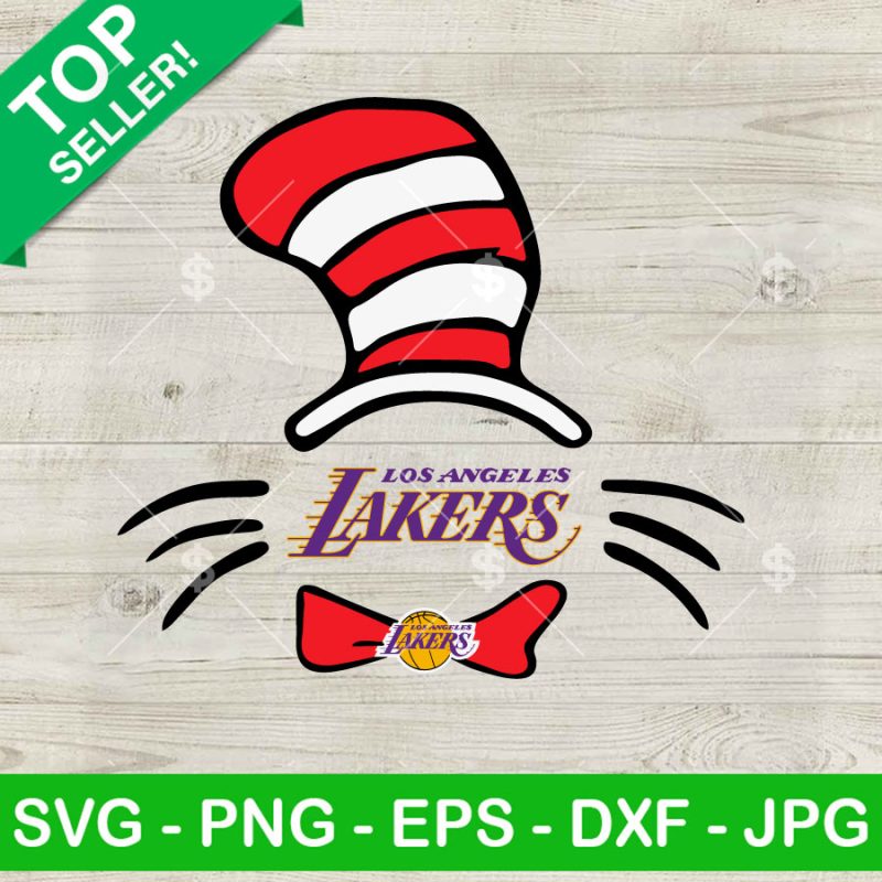 Dr Seuss Hat Los Angeles Lakers SVG, LA Lakers Basketball SVG, Cat In ...