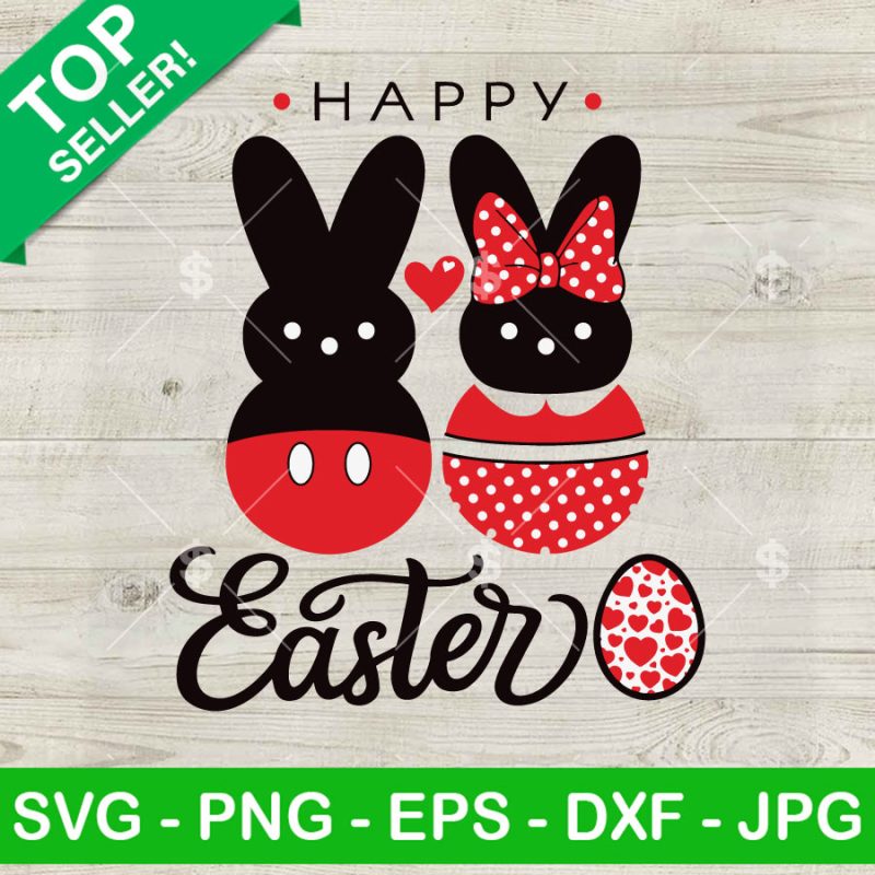 Happy Easter Disney Rabbit SVG, Rabbit Easter Eggs SVG, Mickey Rabbit ...