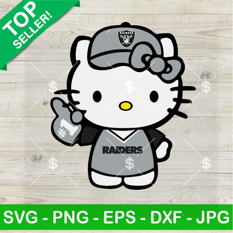 Hello Kitty Las Vegas Raiders Football No 1 SVG, Raiders NFL Logo SVG ...