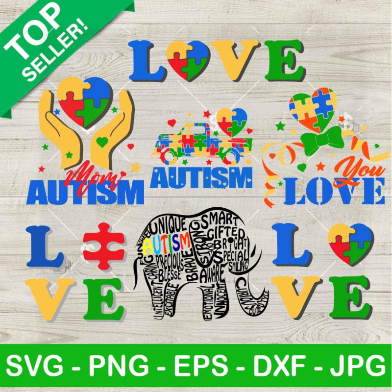 Autism Design SVG Bundle, Autism Awareness SVG, Autism Mom SVG Digital ...
