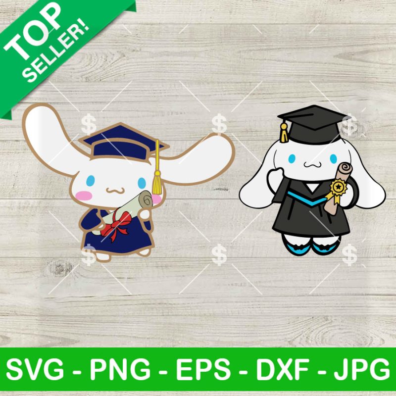 Cinnamoroll Graduation Cap SVG Bundle, Cinnamoroll Senior SVG, Last Day ...