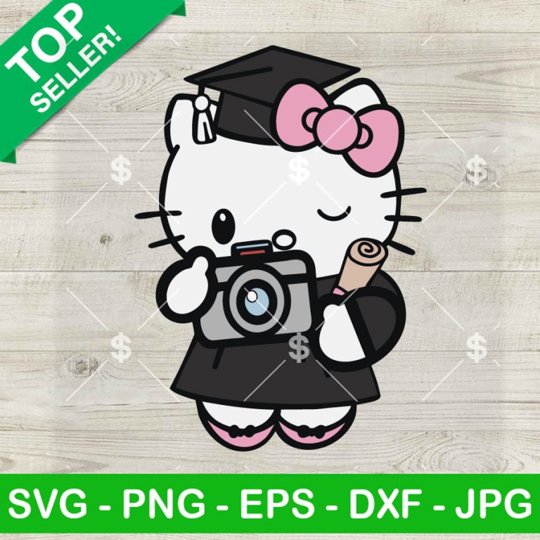 Cute Hello Kitty Graduation SVG, Kitty Last Day Of School SVG, Hello ...