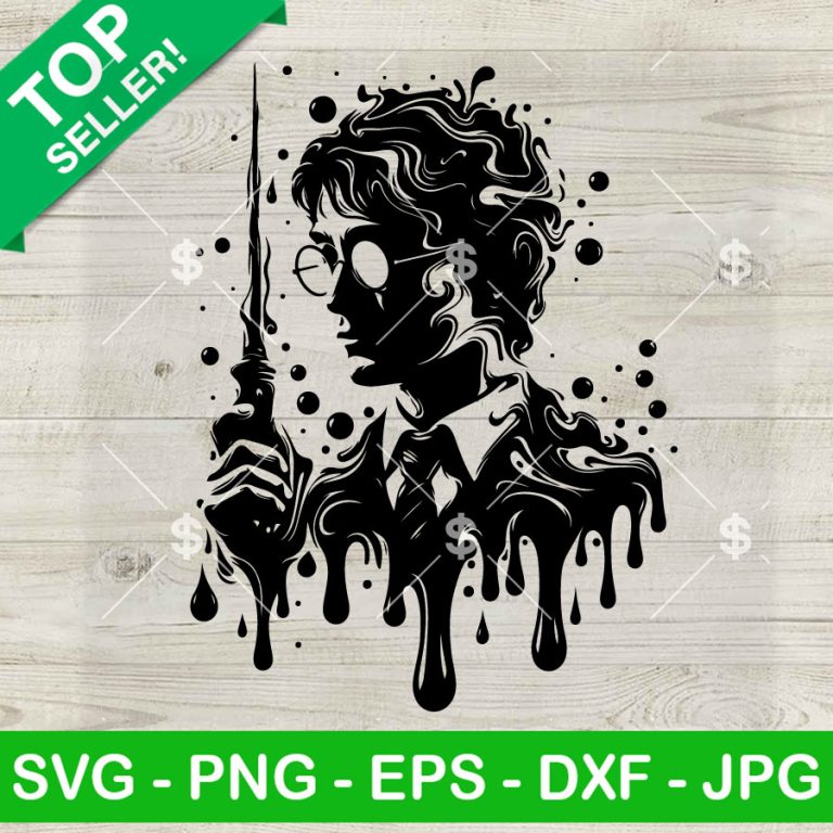 Harry Potter Dripping Potrait SVG, Harry Potter Movie SVG, Wizard SVG PNG DXF EPS Design