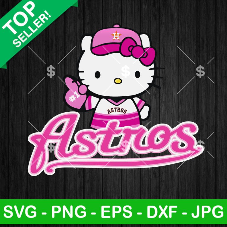 Hello Kitty No 1 Pink Houston Astros SVG, Pink Astros SVG, Astros MLB ...