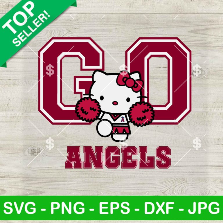 Hello Kitty Cheerleader Go Angels Baseball SVG, Los Angeles Angels ...