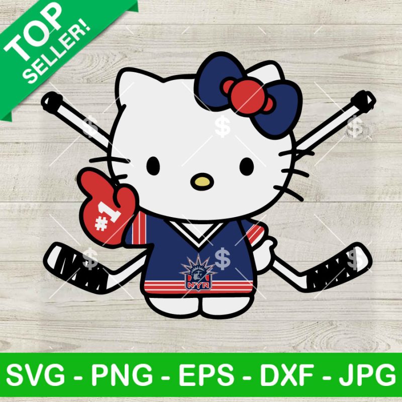 Hello Kitty Ny Rangers NHL SVG, Hello Kitty Hockey Team SVG, New York ...