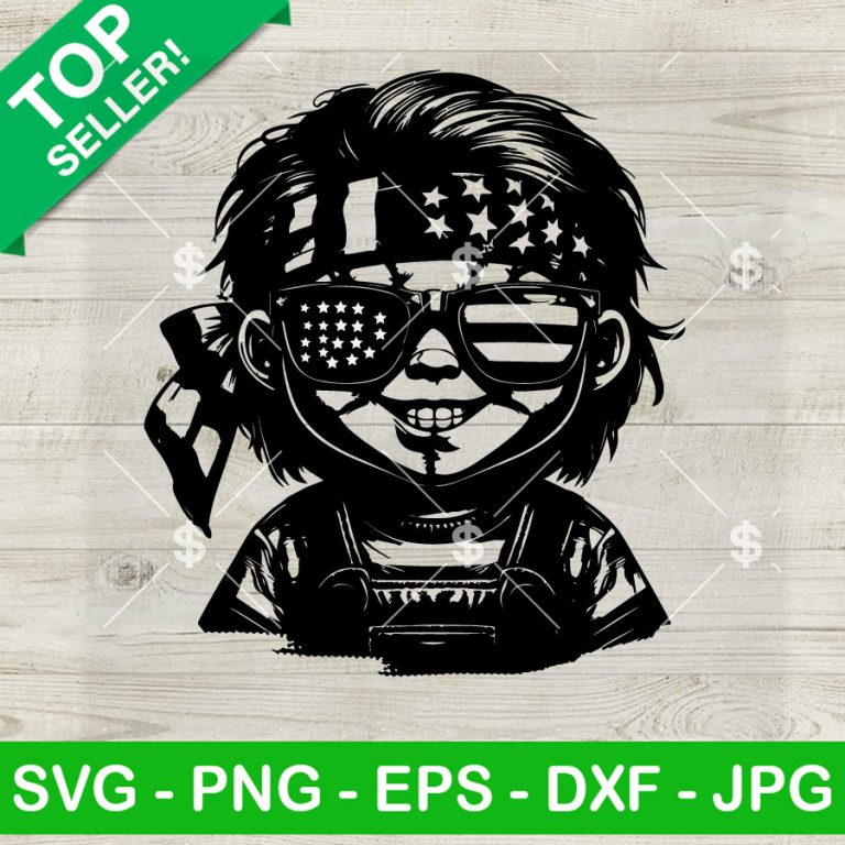 Chucky Horror American Flag Sunglasses SVG, Horror 4th Of July SVG ...