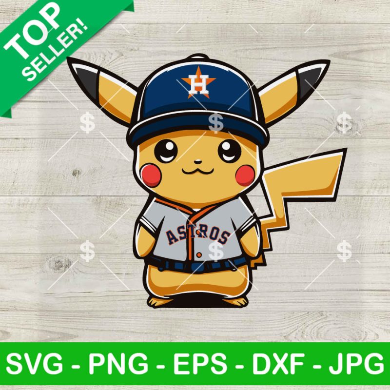 Pikachu Houston Astros Baseball Logo SVG, Pikachu Baseball MLB SVG ...
