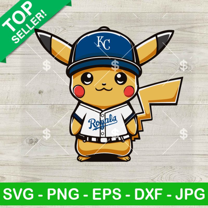 Pikachu Kansas City Royals Baseball Team SVG, Pikachu Baseball MLB SVG ...