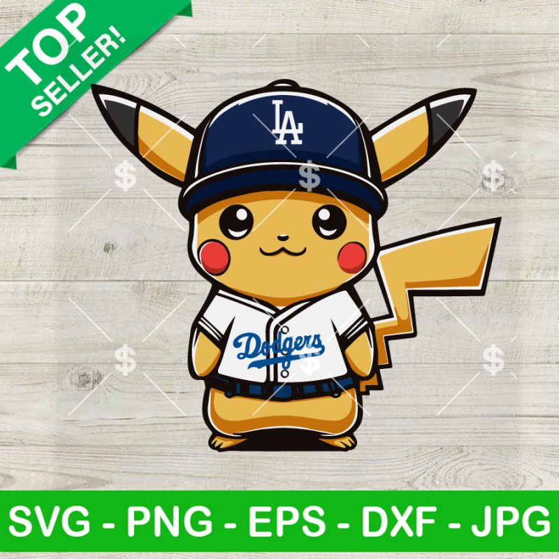 Pikachu Los Angeles Dodgers Baseball SVG, Pikachu Dodgers MLB SVG, LA ...