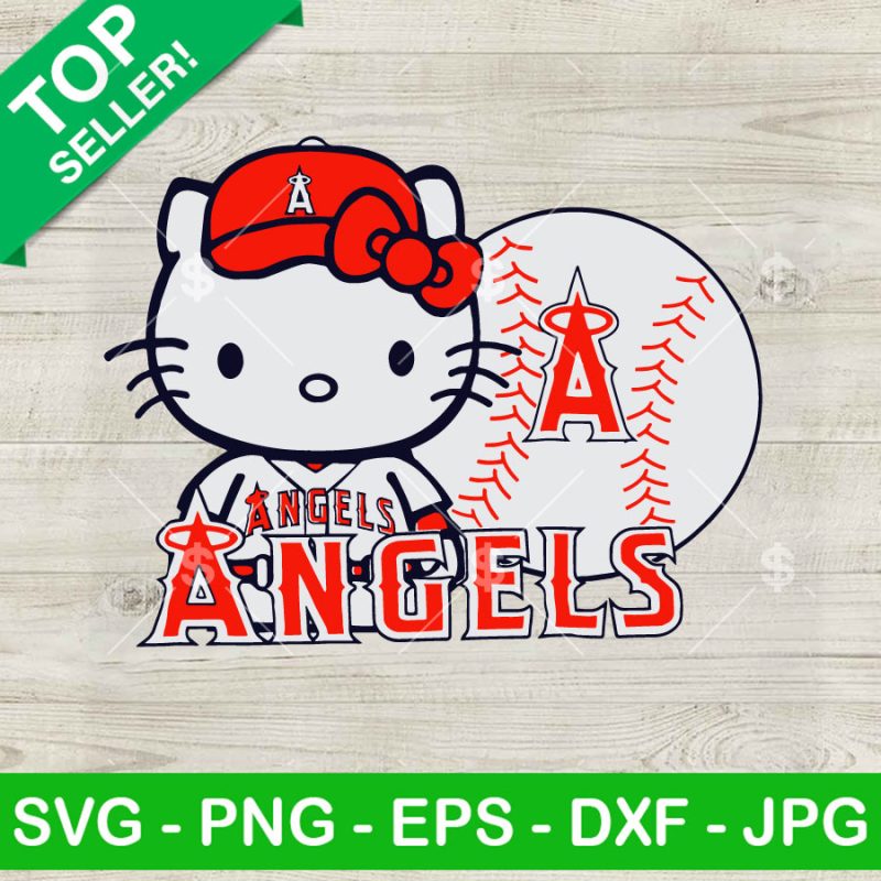 Hello Kitty Angels Baseball SVG, Los Angeles Angels MLB SVG, Kawaii ...