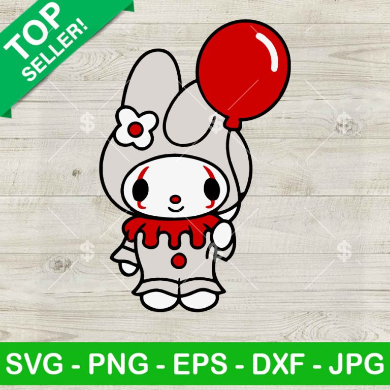 My Melody Pennywise SVG, Horror My Melody SVG, Horror Movies Characters ...