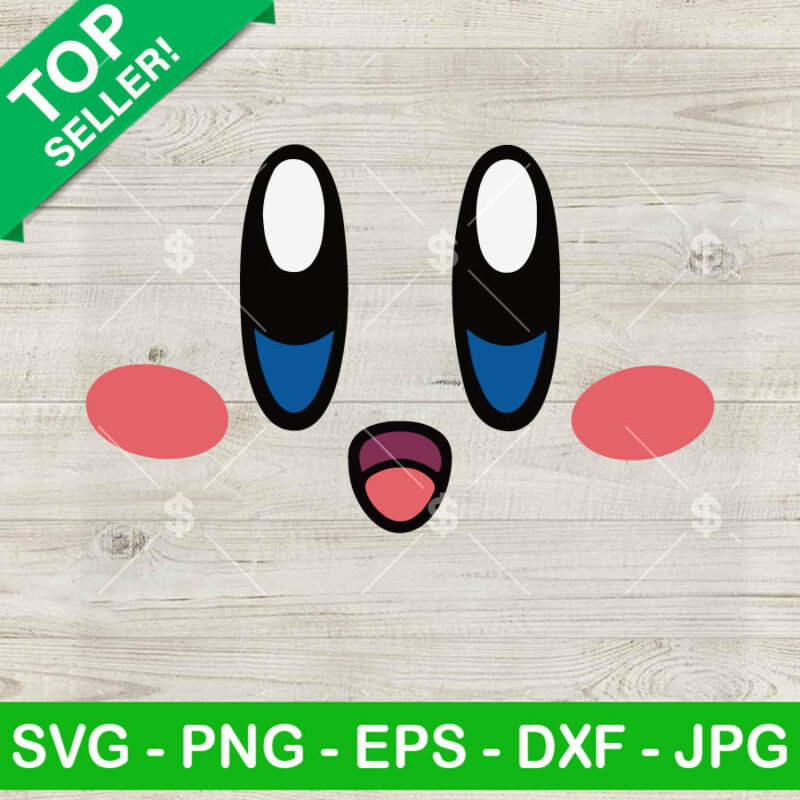Kirby Cute Face SVG, Funny Kirby SVG, Game SVG PNG DXF EPS