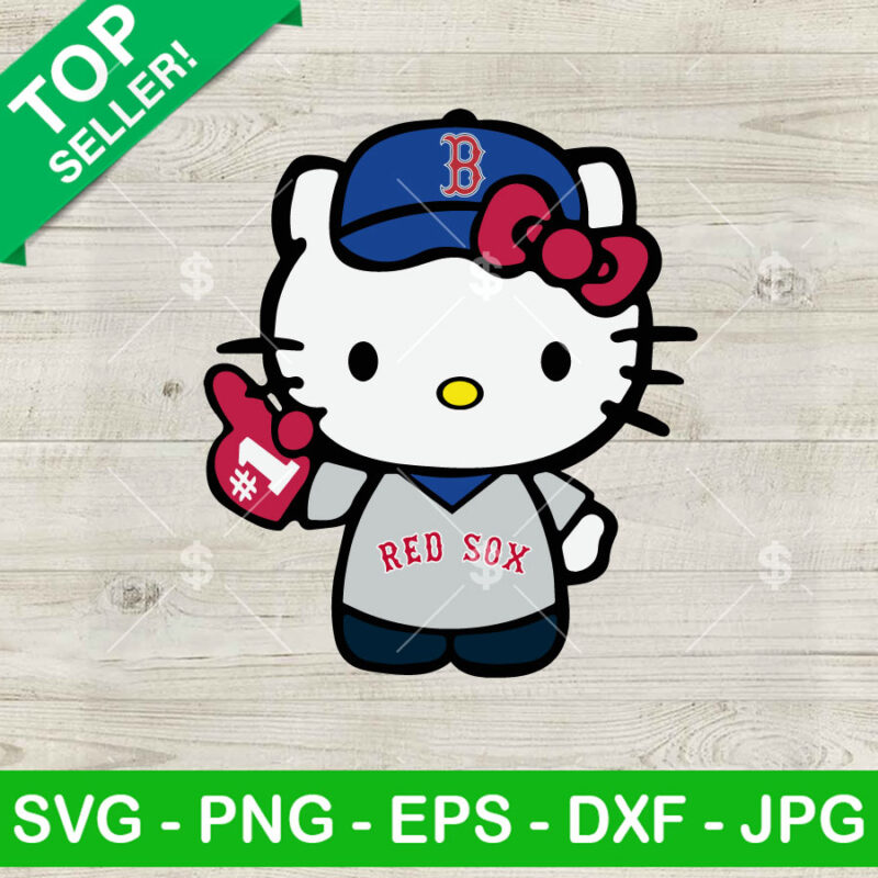Hello Kitty Boston Red Sox Baseball Fan SVG, Red Sox Baseball Team SVG ...