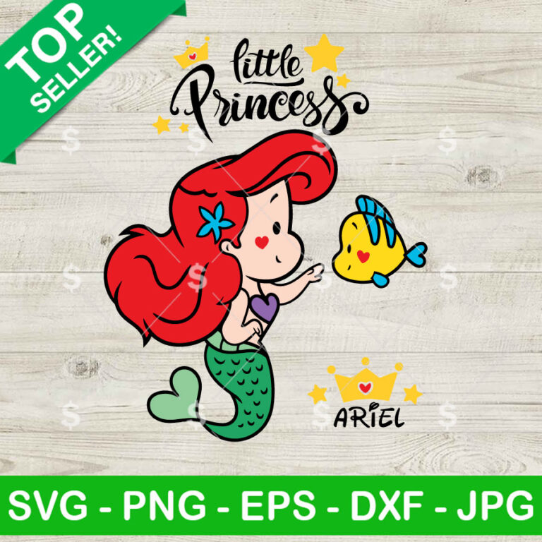Chibi Little Ariel Princess SVG, The Little Mermaid SVG, Disney ...