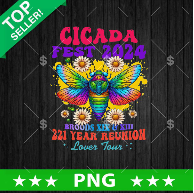 Cicada Fest 2024 PNG, Cicada Lover Tour Sublimation transfer PNG