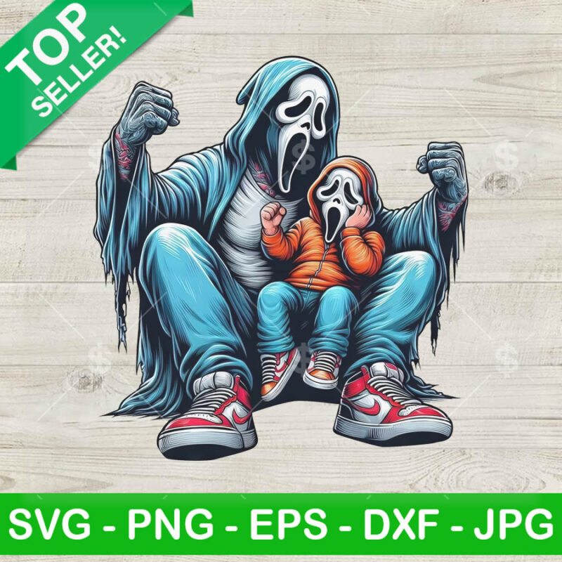 Ghostface Scream Horror Dad And Son PNG, Dad And Daughter Sublimation ...