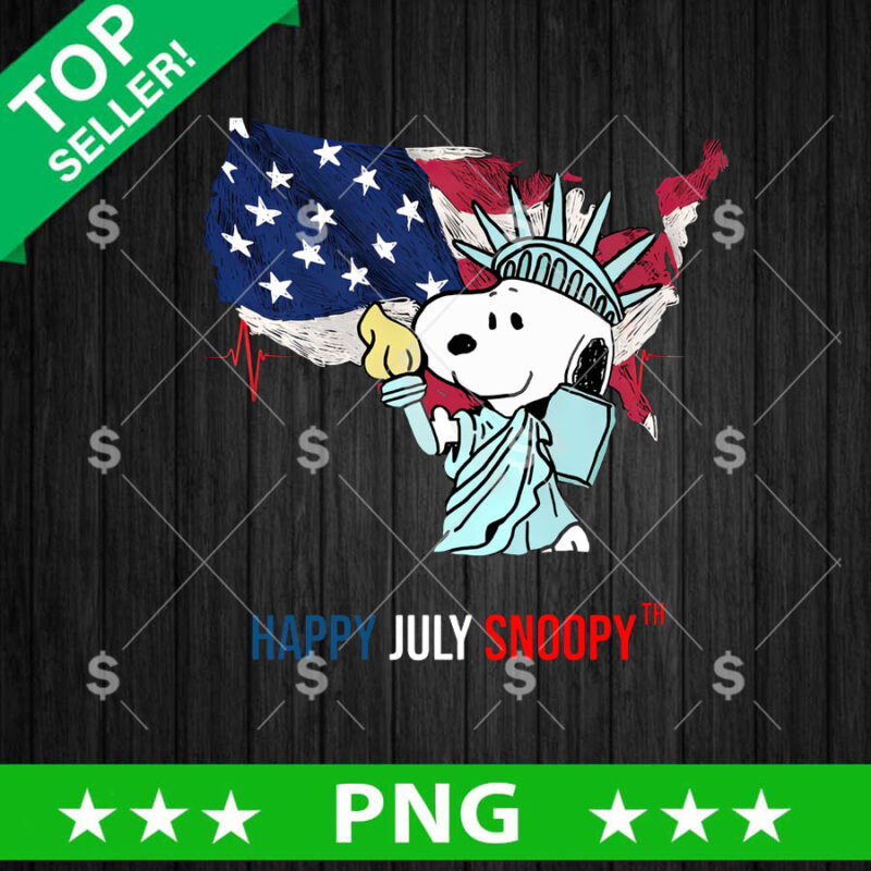 Happy July Snoopy PNG, Snoopy 4th of July Sublimation transfer PNG