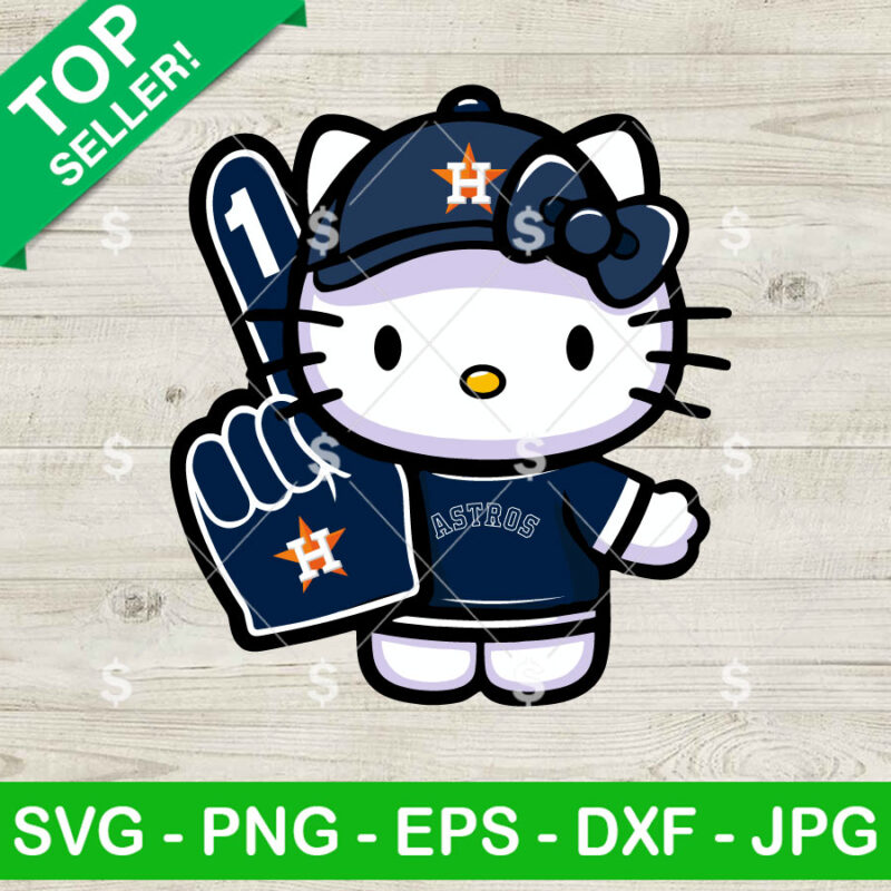 Hello Kitty Astros Baseball Fan SVG, Houston Astros Baseball SVG, Kitty ...