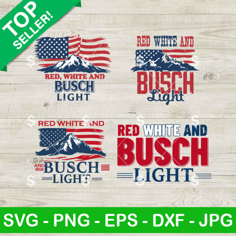 Red White And Busch Light SVG Bundle, American Busch Light Beer SVG ...