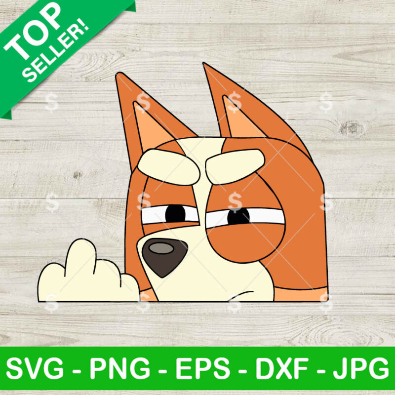 Bingo Bluey Middle Finger SVG, Bingo Heeler SVG, Funny Bluey Cartoon ...