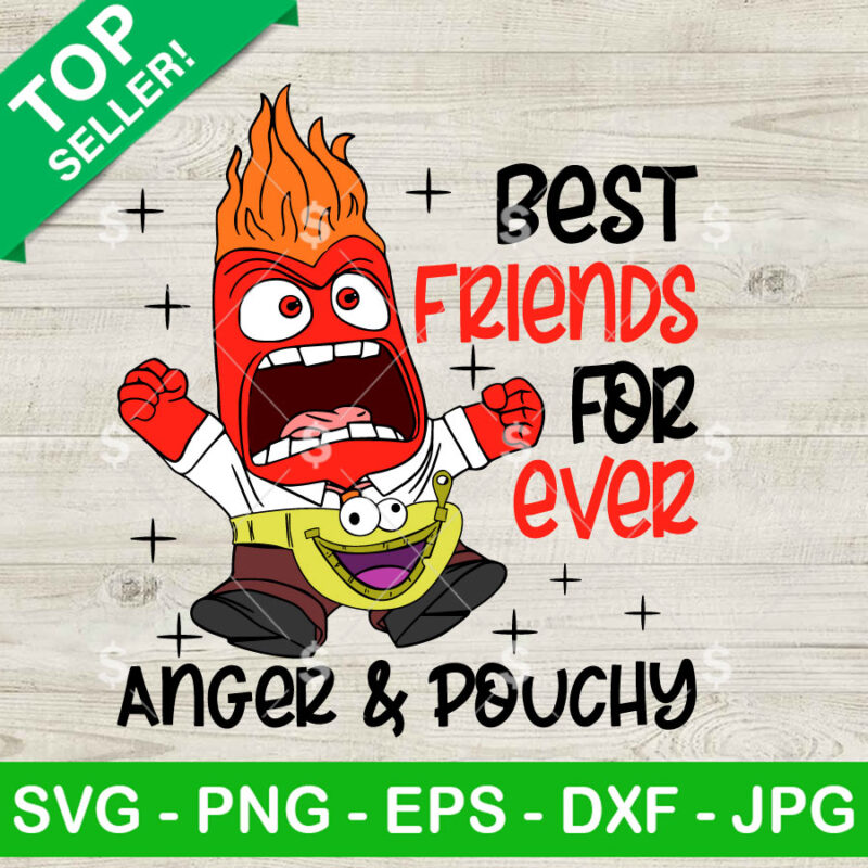 Best Friends Forever Anger And Pouchy SVG, Inside Out 2 SVG, Anger ...