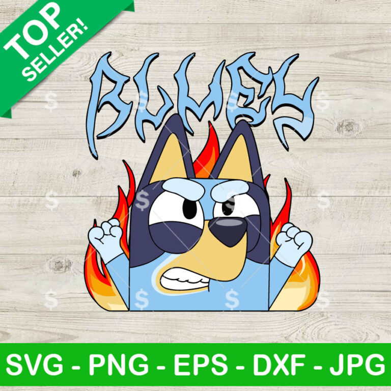 Bluey Heavy Metal SVG, Bluey Music SVG, Bluey Cartoon SVG Cricut