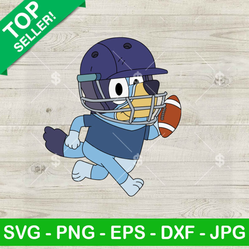 Bluey Heeler Football Player SVG, Bluey Football Helmet SVG, Bluey ...