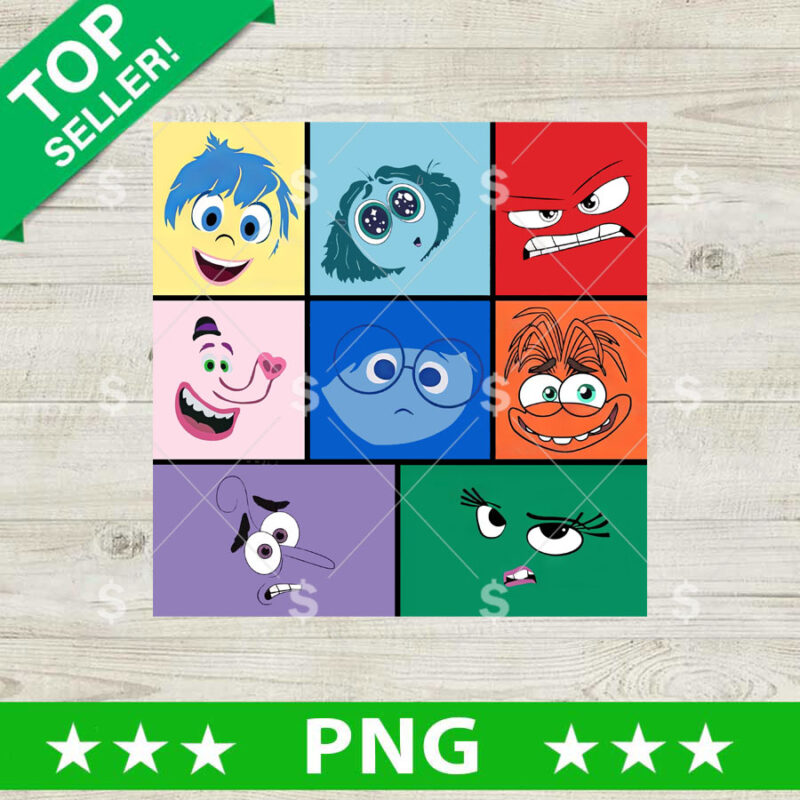 Inside Out 2 PNG, Inside Out 2 Characters Sublimation transfer PNG