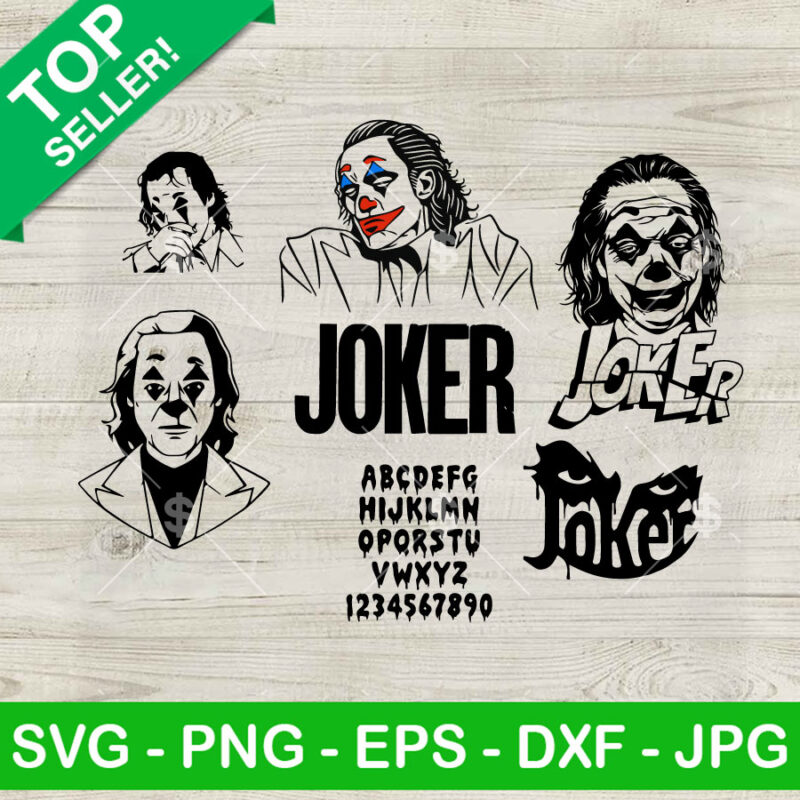 Joker SVG Bundle, Joker Face Halloween SVG, Horror Characters SVG PNG ...