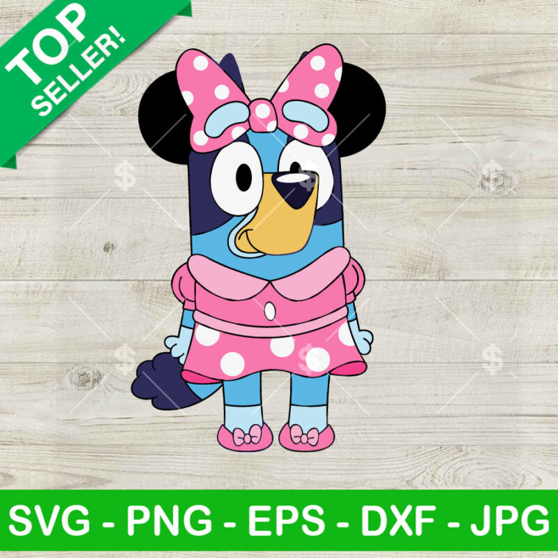 Bluey Minnie Mouse SVG, Bluey Disney Mouse SVG, Disney Characters SVG ...