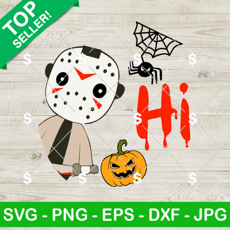 Baby Jason Voorhees Door Sign SVG, Cute Jason Voorhees Say Hi SVG ...