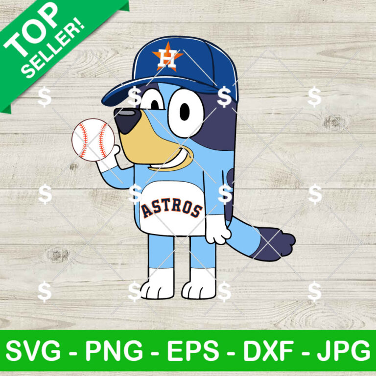 Bluey Houston Astros Baseball MLB SVG, Bluey Houston Astros MLB SVG ...