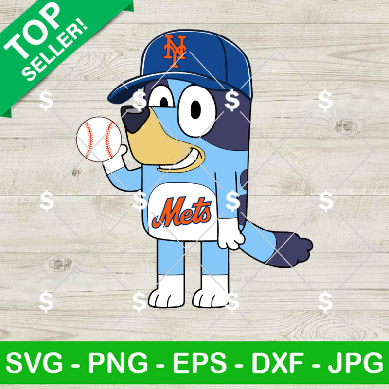Bluey New York Mets Baseball MLB SVG, Bluey New York Mets MLB SVG ...