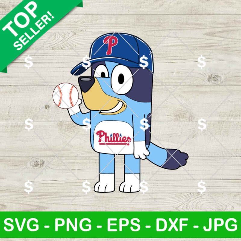 Bluey Philadelphia Phillies Baseball SVG, Bluey Phillies Baseball MLB ...