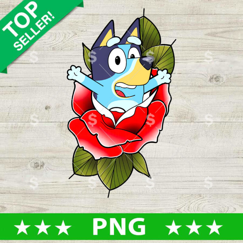 Bluey Rose PNG, Bandit Heeler Sublimation transfer PNG