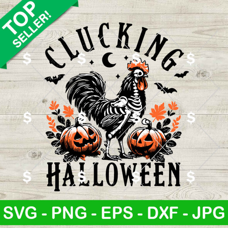 Clucking Halloween Chicken SVG, Skeleton Rooster SVG, Halloween Farm ...