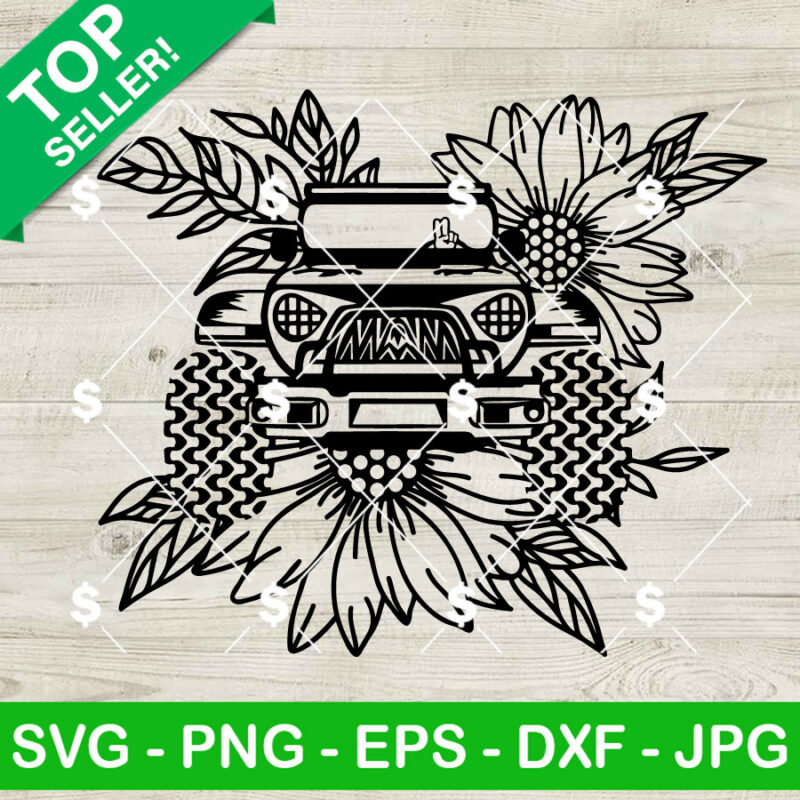 Floral Jeep SVG, Jeep Car SVG, Jeep Lover SVG