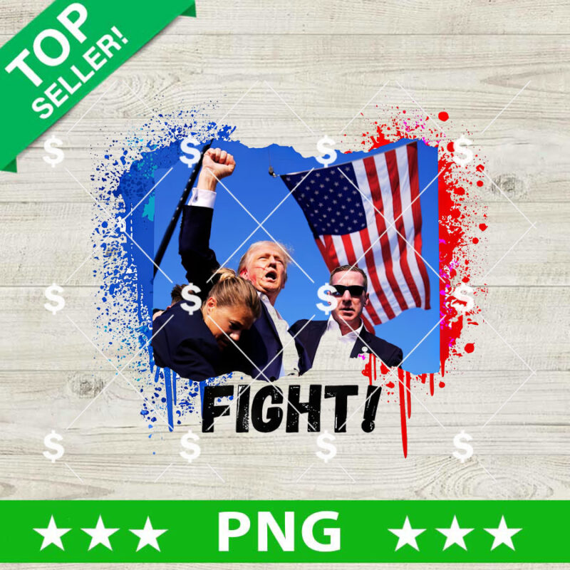 Trump Fight With shooting PNG, Trump Fight hand Up Sublimation transfer ...