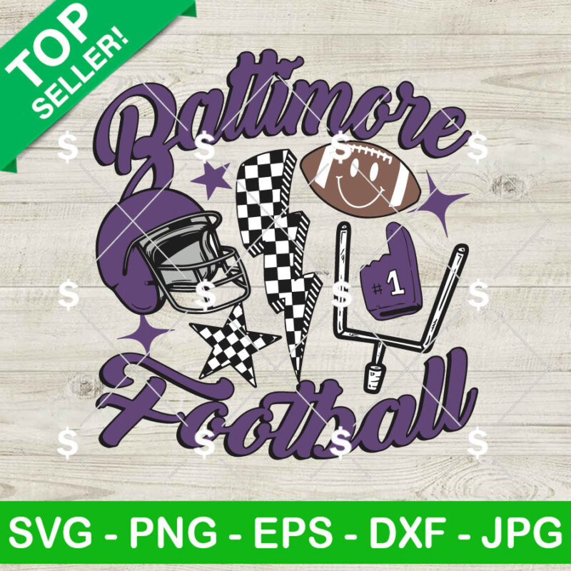 Baltimore Football SVG, Baltimore Helmet Football SVG, Football Fan SVG