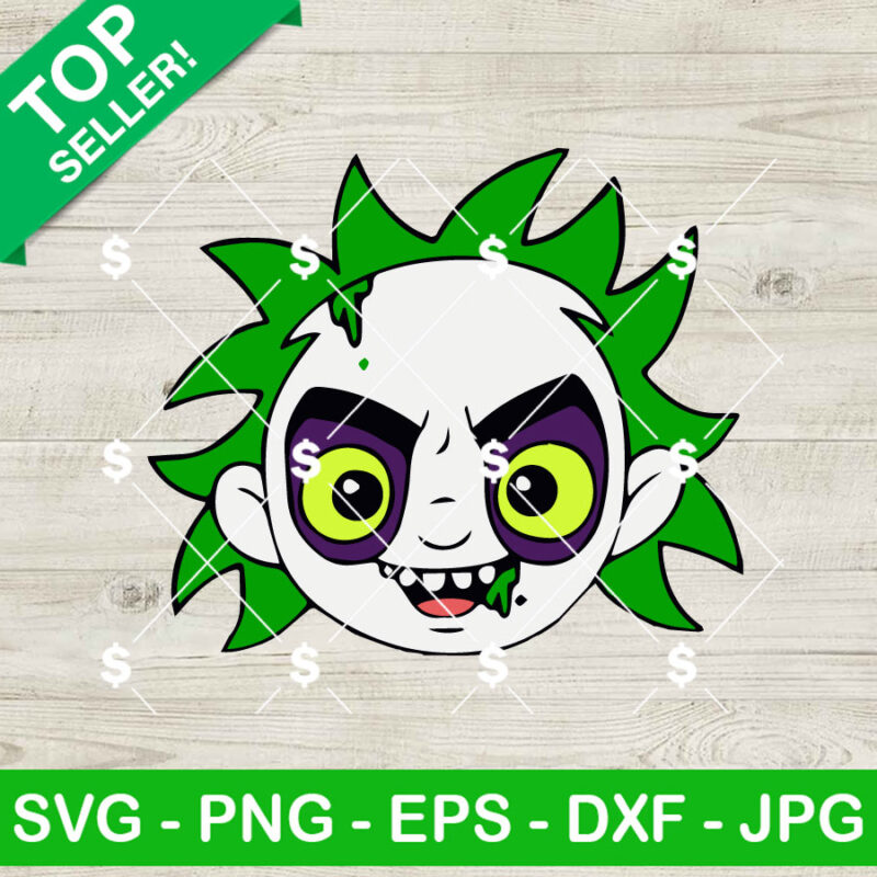 Beetlejuice Face SVG, Horror Beetlejuice Baby SVG, Cute Horror Head SVG