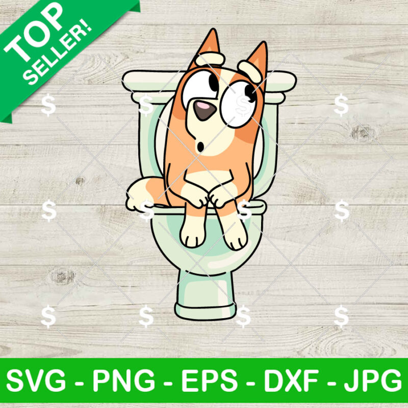 Bingo Heeler Toilet SVG, Funny Bluey SVG, Bluey Cartoon SVG