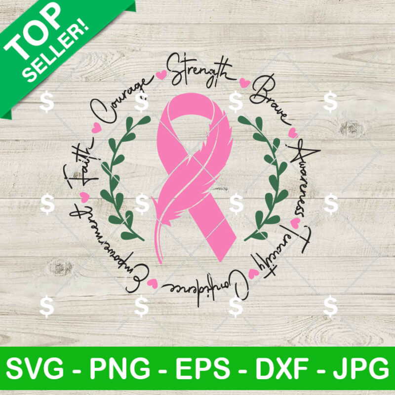 Breast Cancer Awareness Ribbon SVG, Breast Cancer Quotes SVG, Pink ...