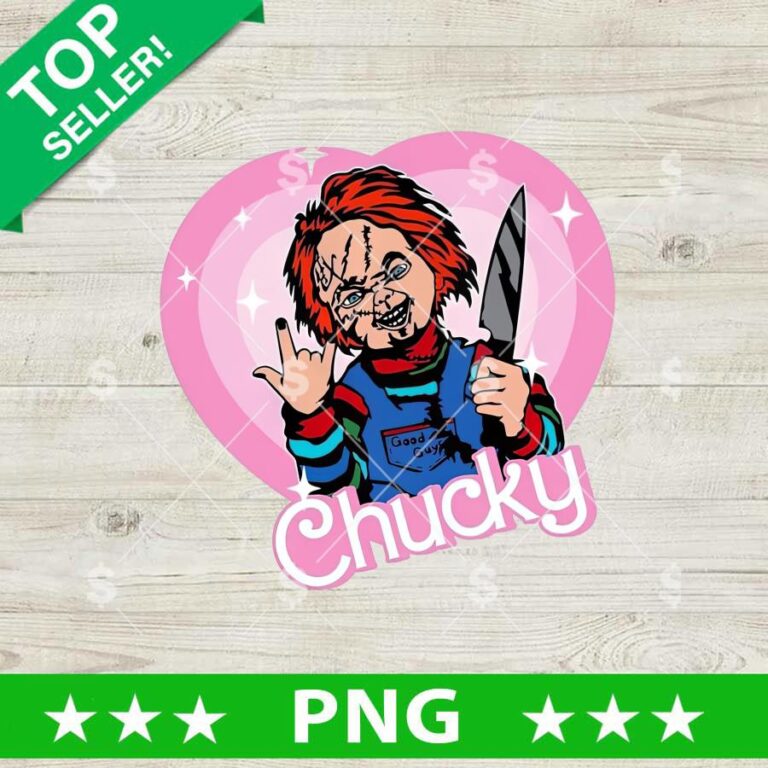 Chucky Heart Pink PNG, Chucky Halloween Sublimation PNG
