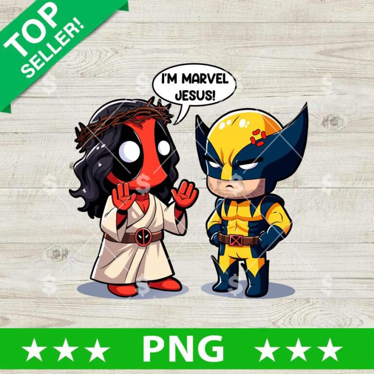 Deadpool and Wolverine Marvel Jesus PNG, Deadpool Sublimation PNG