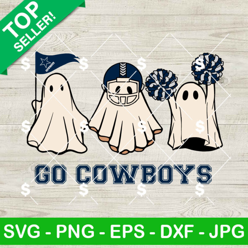 Go Cowboys NFL Cheerleader Ghost SVG, Halloween NFL Ghost SVG ...