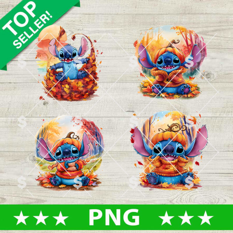 Halloween Stitch Fall Bundle PNG, Stitch Auttumn Sublimation PNG