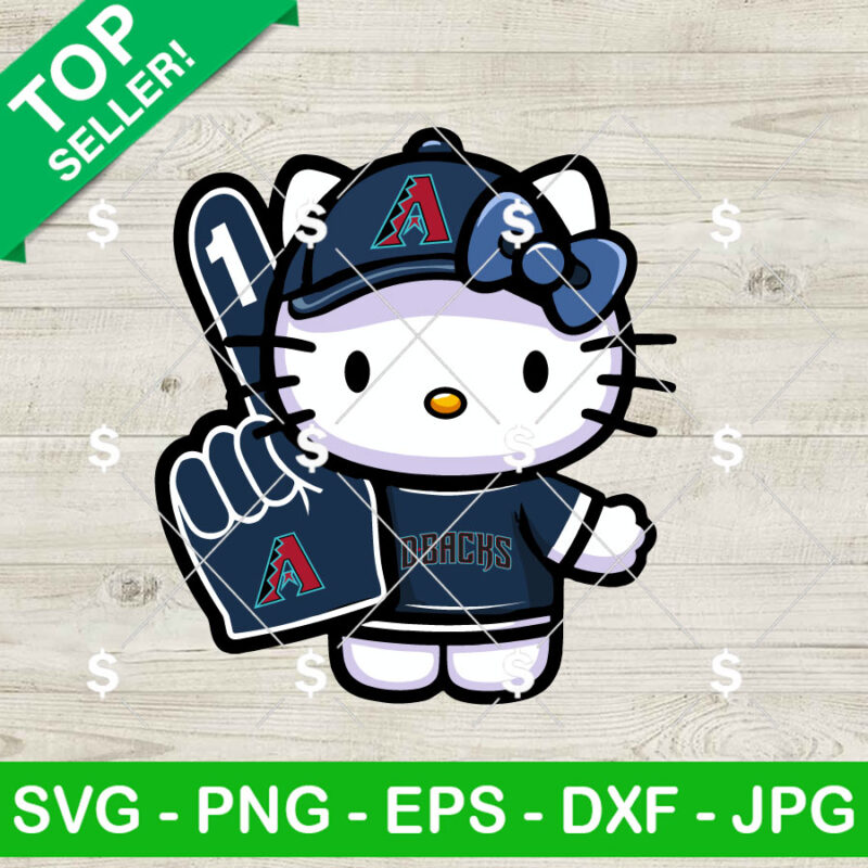 Hello Kitty Arizona Diamondbacks MLB SVG, Hello Kitty Baseball ...
