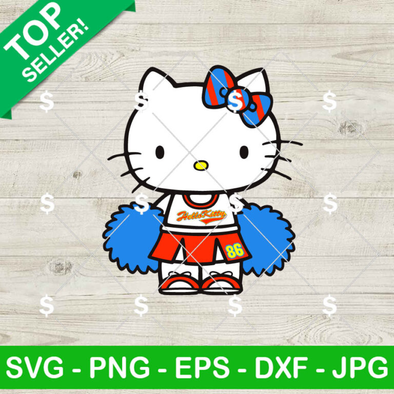 Hello Kitty Detroit Lions Cheerleader SVG, Kitty Girl Cheerleader SVG ...