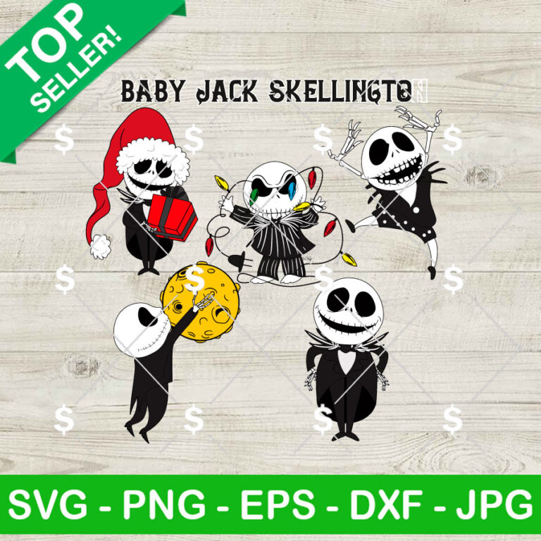 Jack Skellington Bundle SVG, Baby Jack Skellington SVG, Cute Santa Jack ...
